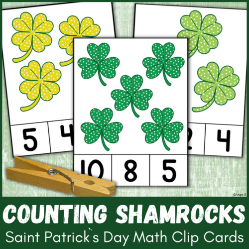 St Patrick`s Day Math Activity | Counting Shamrocks Clip Cards | Made ...