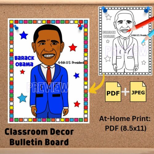 Barack Obama Activities - Black History Month Bulletin Board -President ...