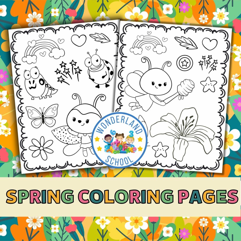 Spring Coloring Pages, Outdoor activities coloring pages, Spring ...