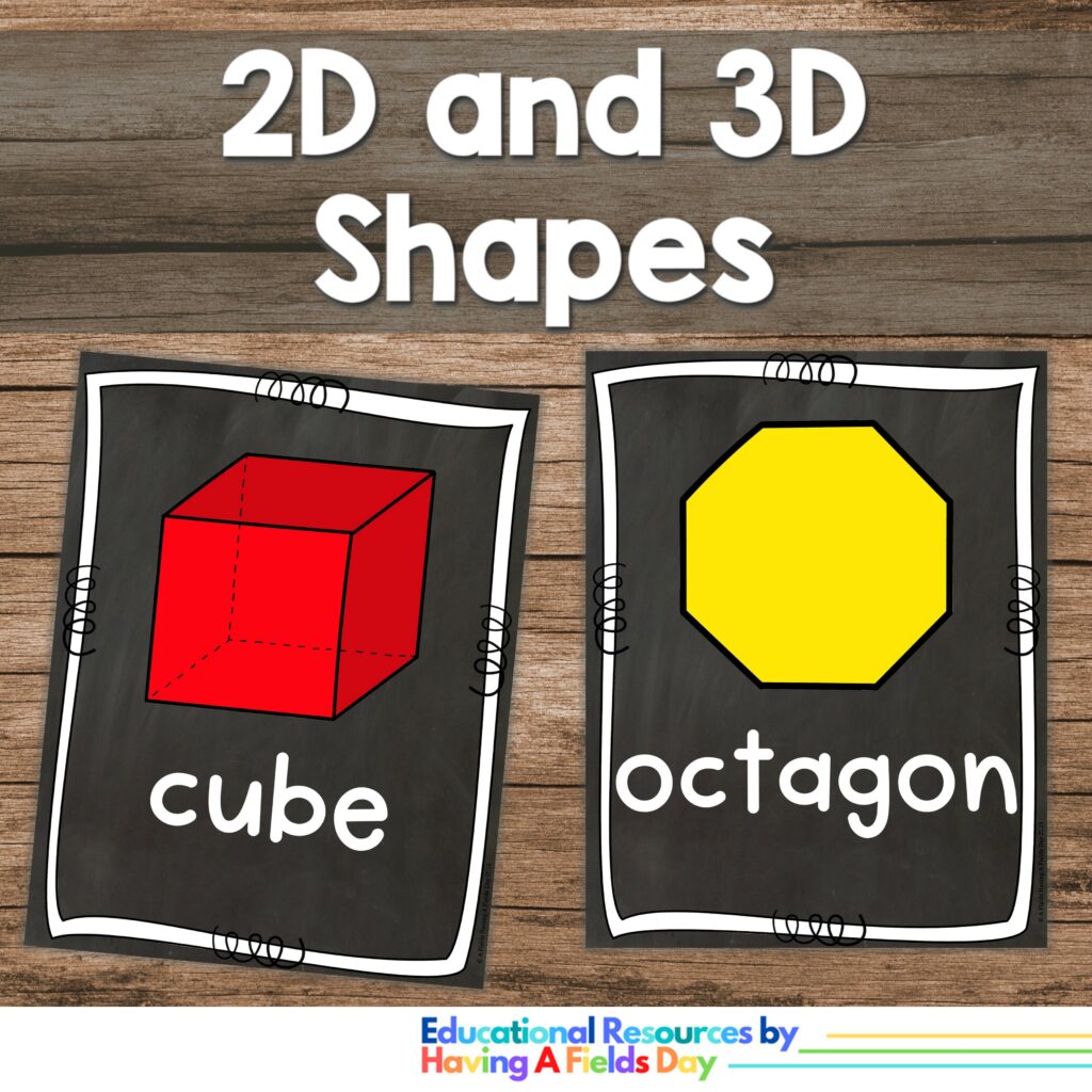2D and 3D Geometric Shapes Signs | Mini Posters | Made By Teachers
