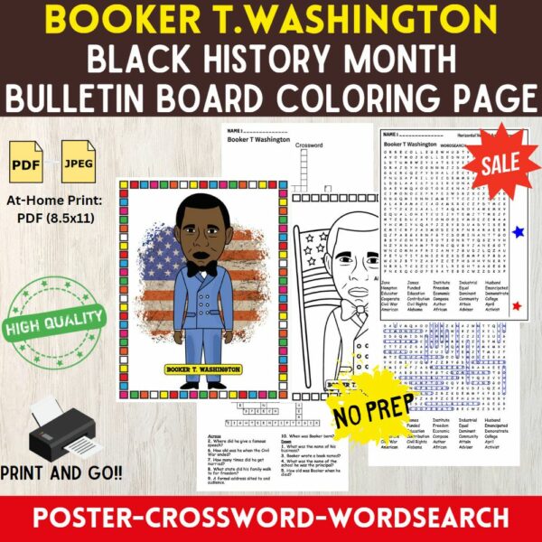 Booker T. Washington Activities-Black History Month Bulletin Board ...