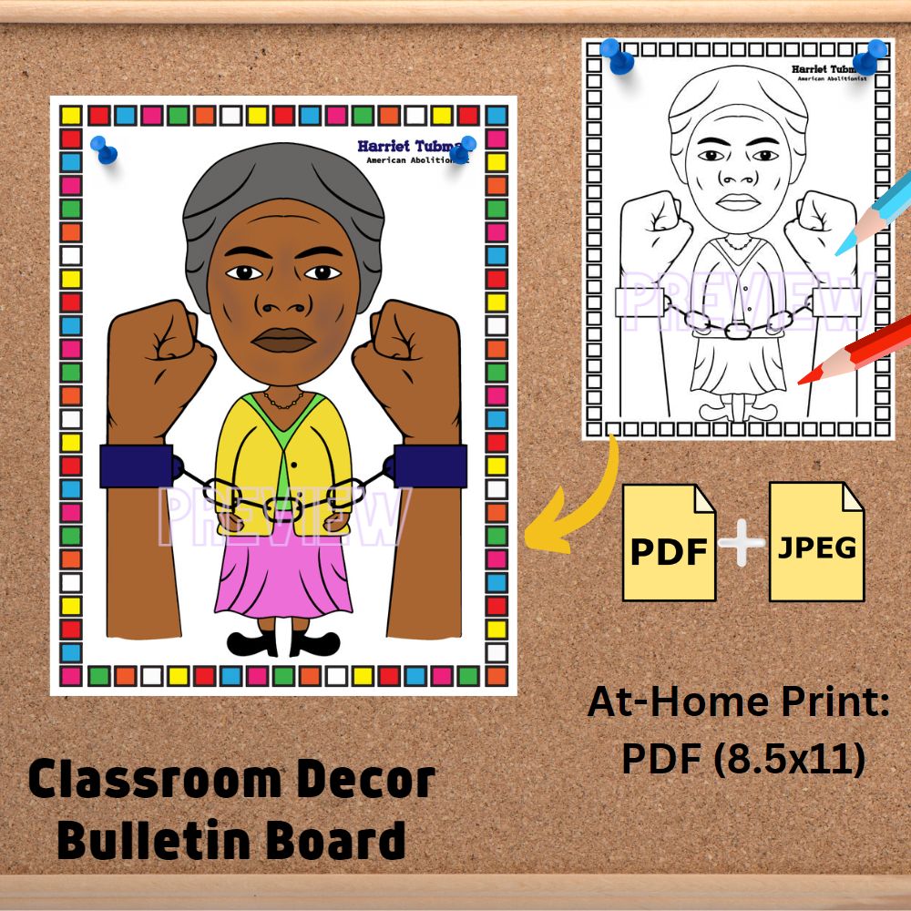 Harriet Tubman Activities-Women’s History Month Bulletin Board Colored ...