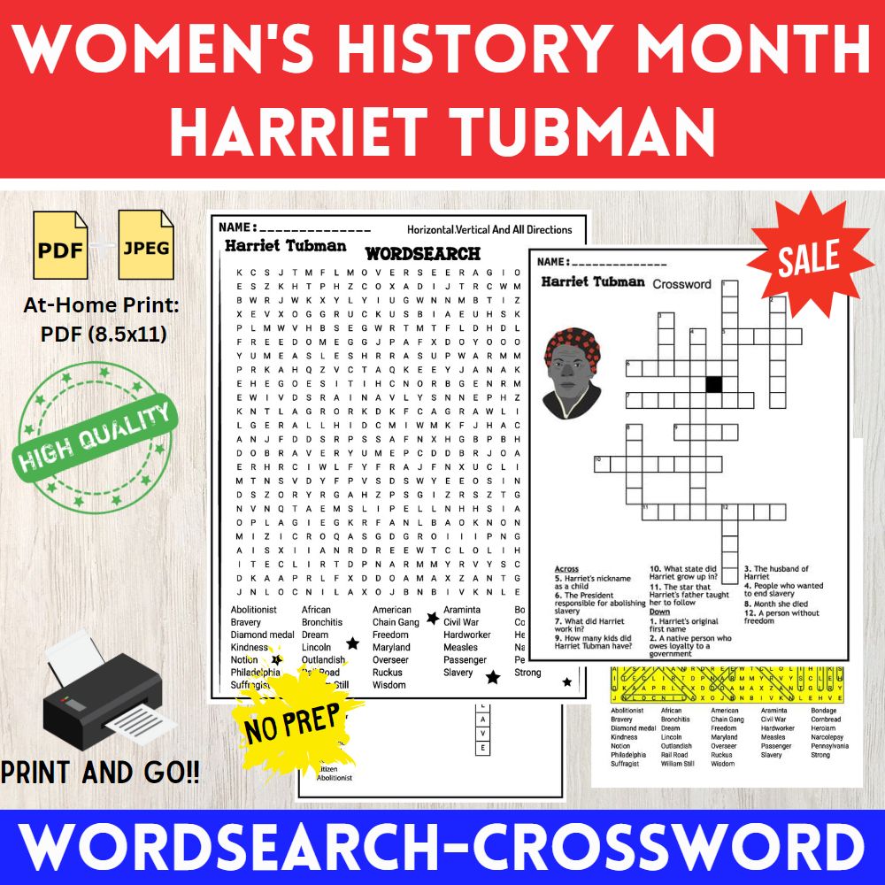 Harriet Tubman Activities-Women’s History Month Bulletin Board Colored ...