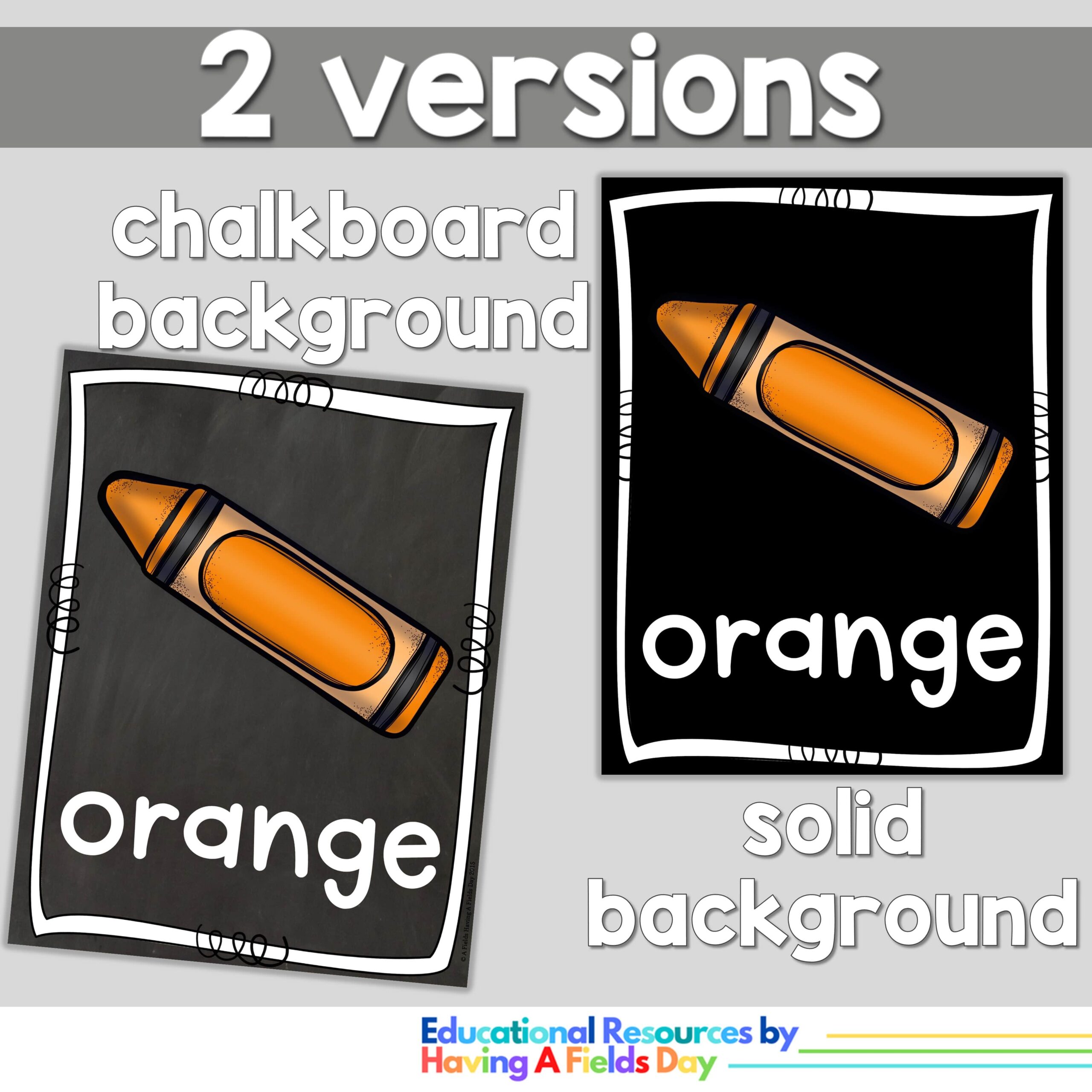 Colors Signs | Mini Posters in Chalkboard or Solid Black | Made By Teachers