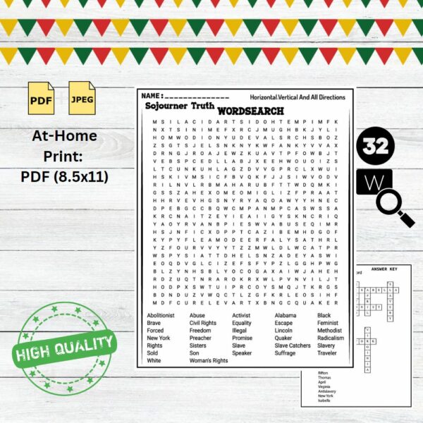 Sojourner Truth Activities-Women’s History Month Bulletin Board Colored ...