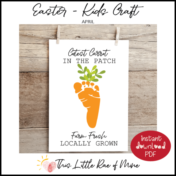 Cutest Carrot in the patch - farm fresh - Footprint Art - Handprint ...