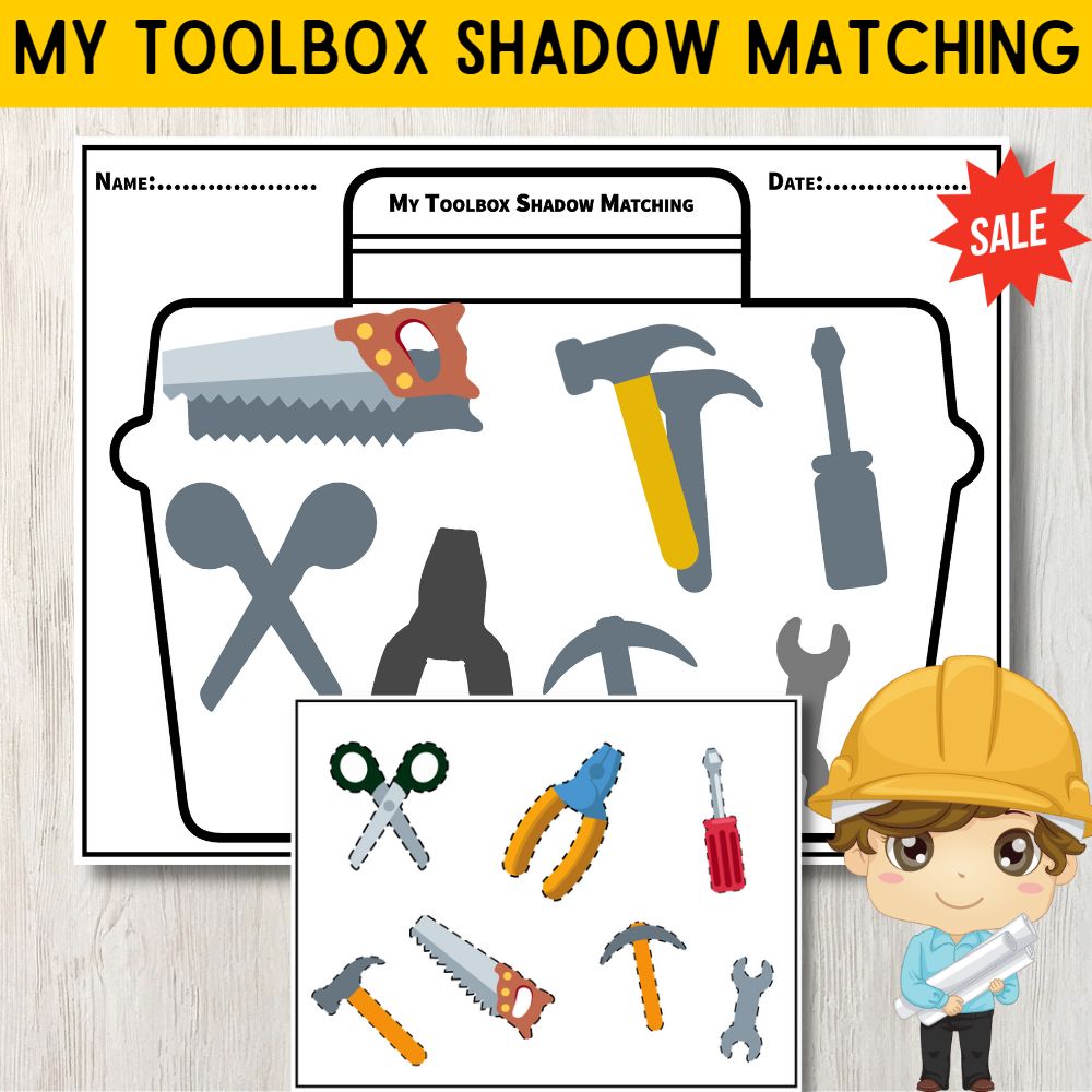 My Toolbox Shadow Matching Cut and Paste Activity | Made By Teachers