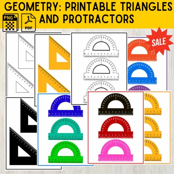 Geometry: Printable Triangles and Protractors | Made By Teachers