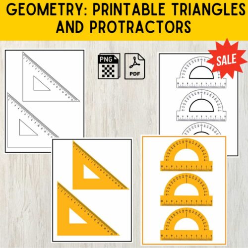 Geometry: Printable Triangles and Protractors | Made By Teachers