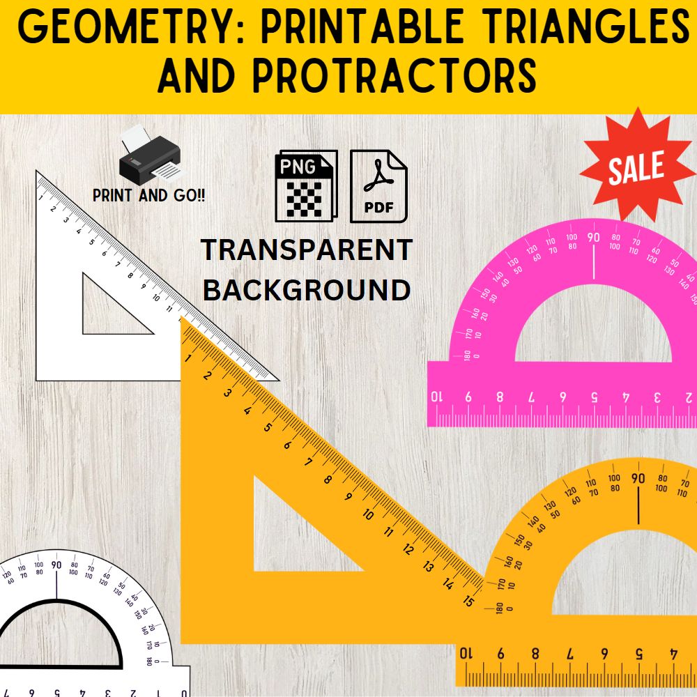 Geometry: Printable Triangles and Protractors - Made By Teachers