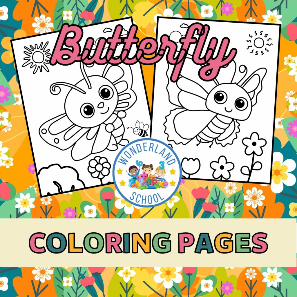 10 Butterflies Coloring Pages, Spring Coloring Sheets, Spring ...