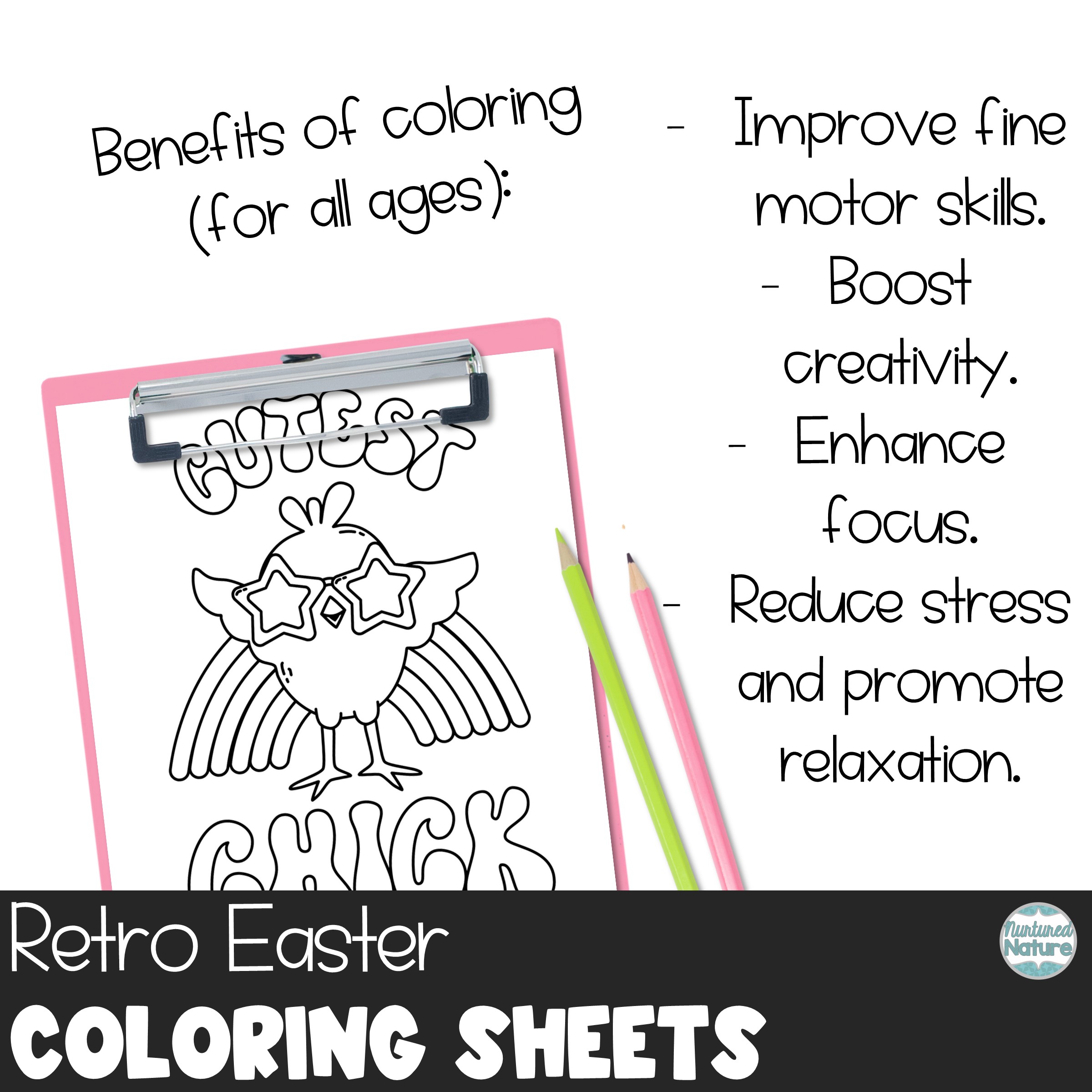 Retro Easter Coloring Pages - April Early Finisher Activities | Made By ...