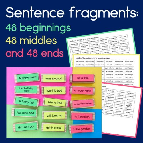 Silly Sentences Building Game for Tumbling Blocks | Made By Teachers