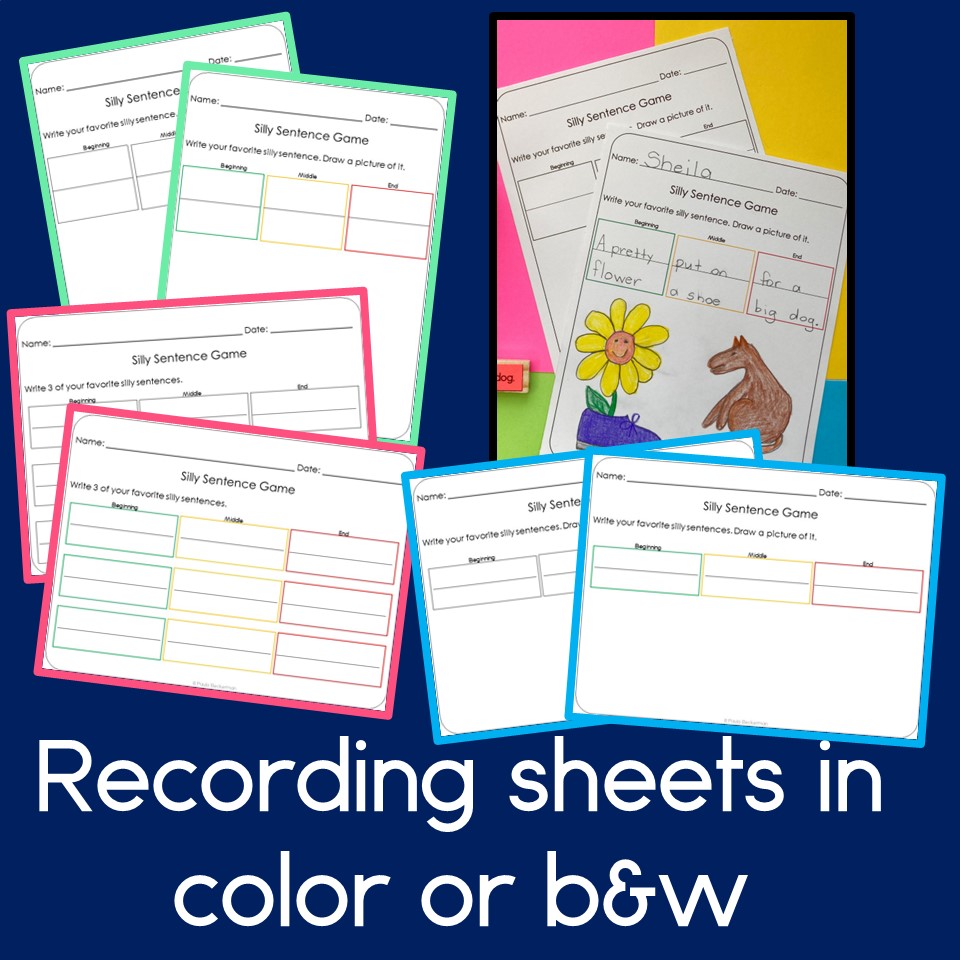 Silly Sentences Building Game for Tumbling Blocks | Made By Teachers