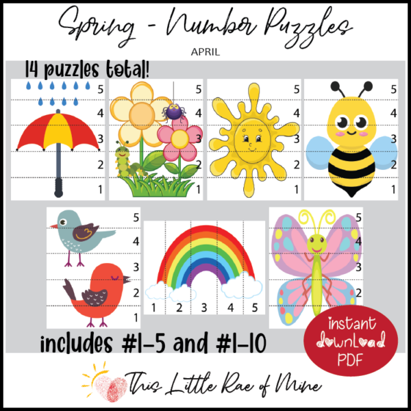Spring number sequence puzzle - printable number activity - math for ...
