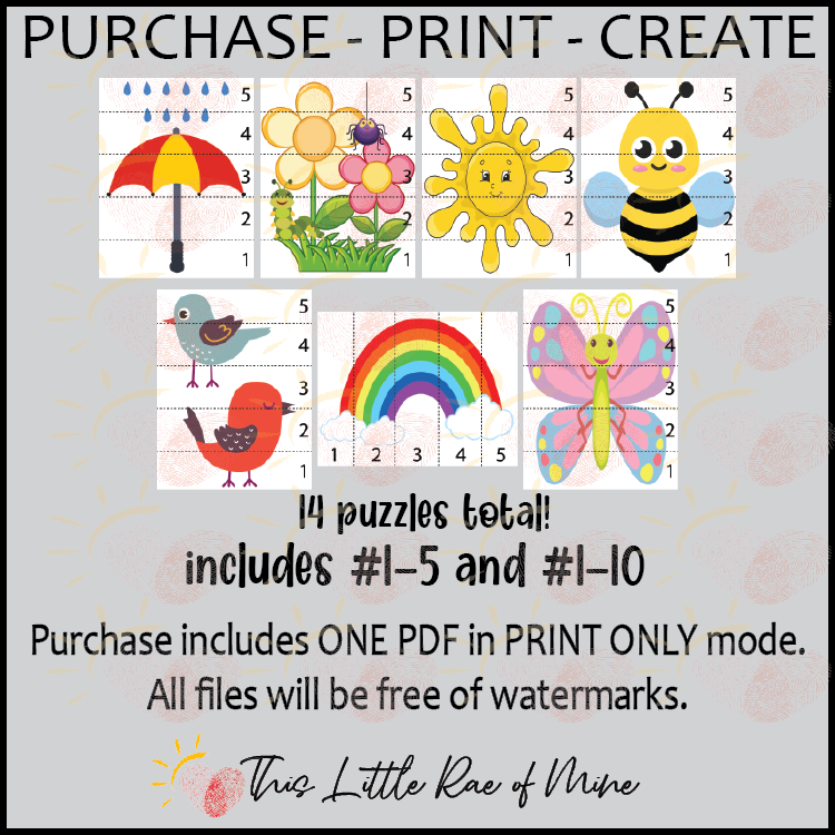 Spring number sequence puzzle - printable number activity - math for ...