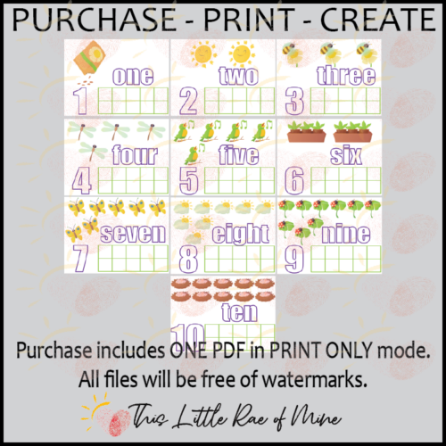 Spring - 10 frame - play dough - counting mat - printable - math | Made ...