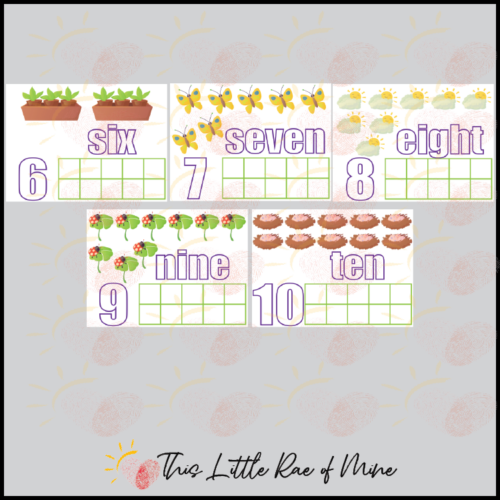 Spring - 10 frame - play dough - counting mat - printable - math | Made ...