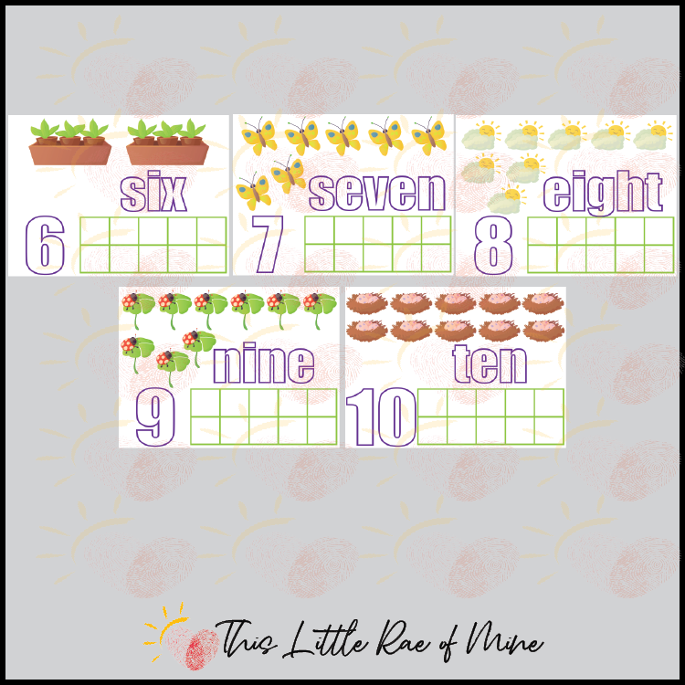 Spring - 10 frame - play dough - counting mat - printable - math | Made ...