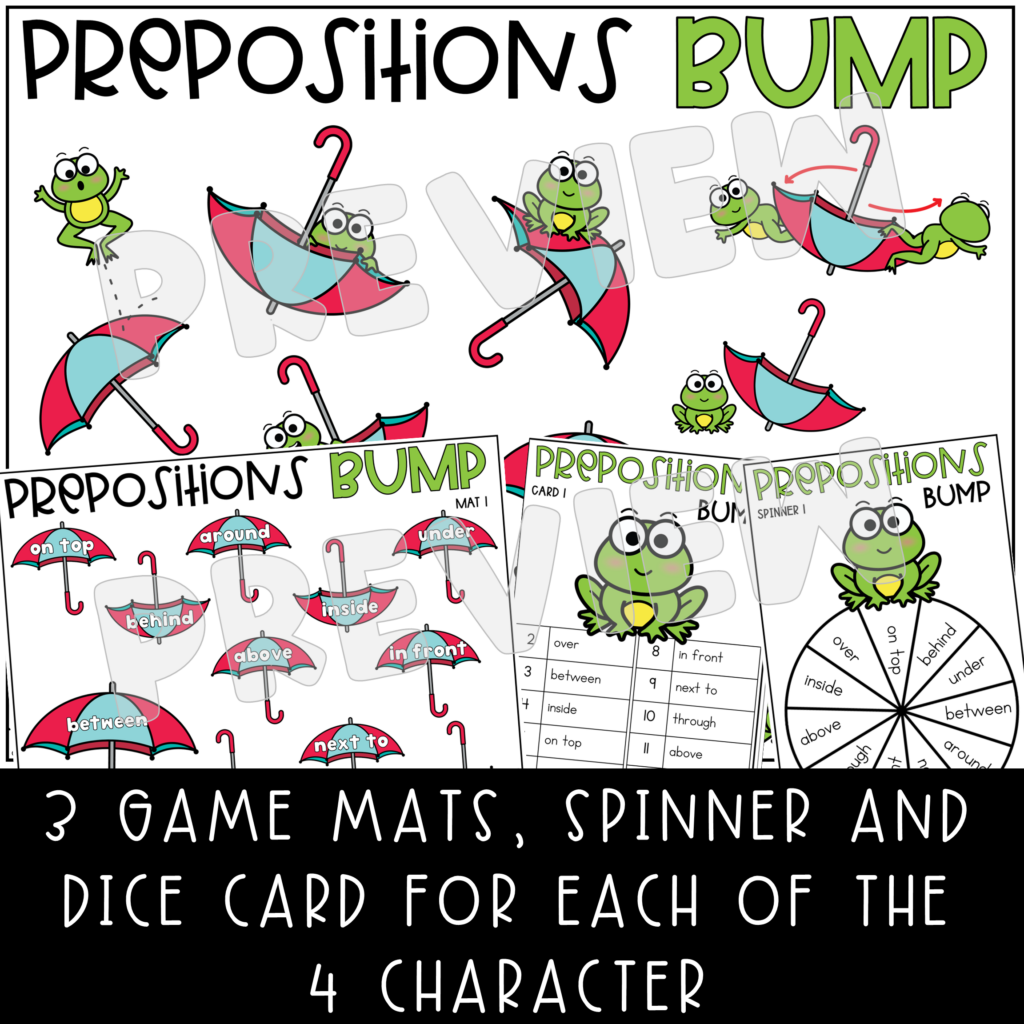 Spring Prepositions BUMP Game Spring Positional Words Spring Spatial ...