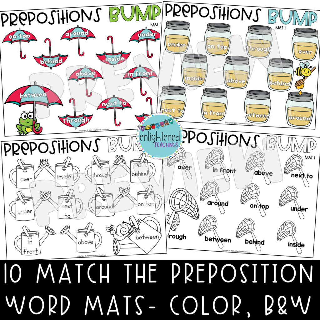 Spring Prepositions BUMP Game Spring Positional Words Spring Spatial ...