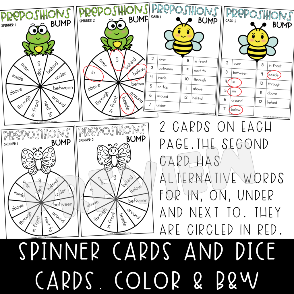 Spring Prepositions BUMP Game Spring Positional Words Spring Spatial ...