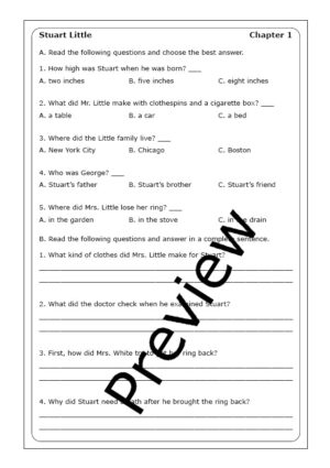 E. B. White "Stuart Little" worksheets | Made By Teachers
