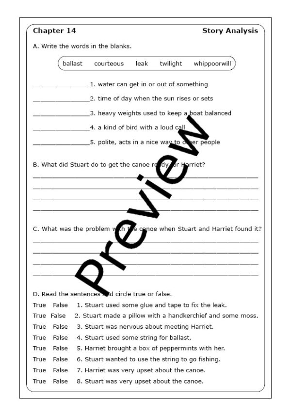 E. B. White "Stuart Little" worksheets | Made By Teachers