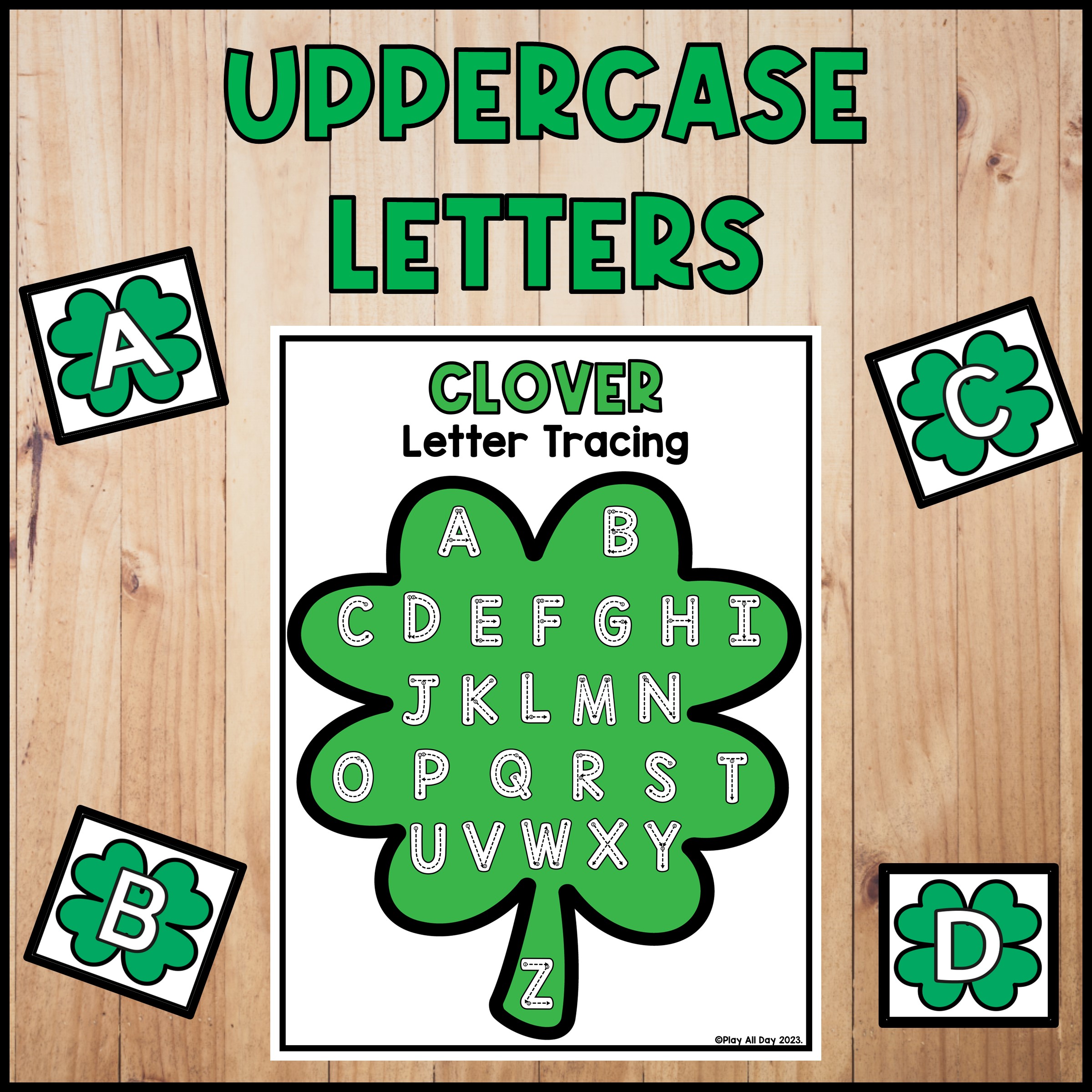 St. Patrick’s Day Alphabet | Clover Letter Matching and Tracing ...