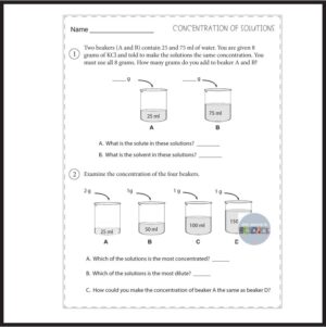 Chemistry Concentration Solution Worksheets | Made By Teachers