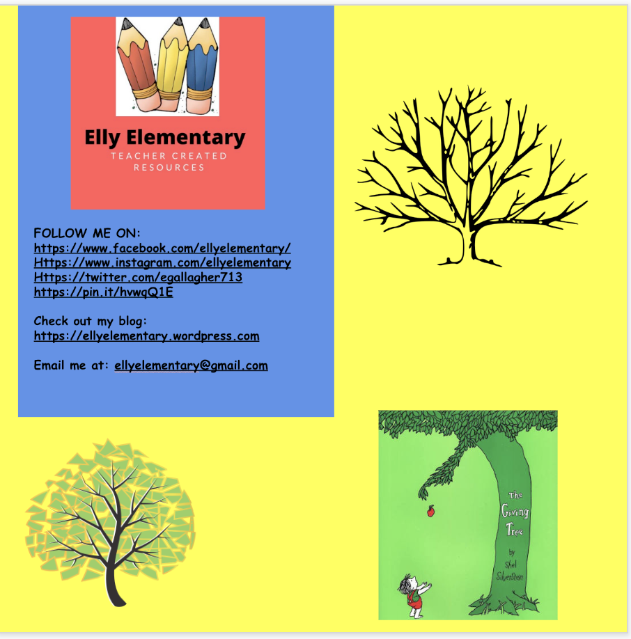 THE GIVING TREE ACTIVITY & COMPREHENSION TOOLKIT AND INTERDISCIPLINARY ...