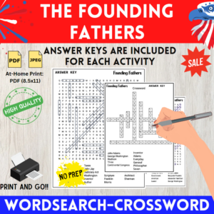 The Founding Fathers Worksheets Word search - Crossword | Made By Teachers