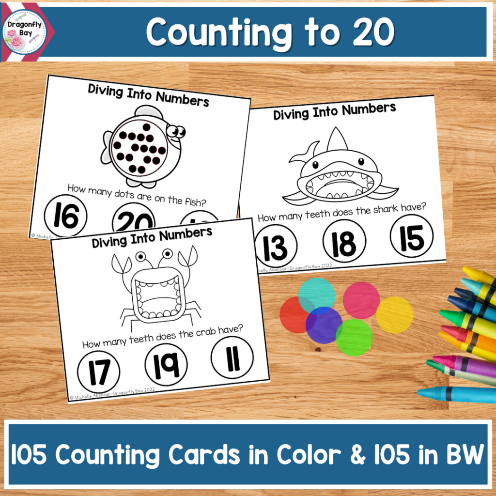 Diving Into Numbers 0-20 Counting Items and Subitizing Dots Center ...