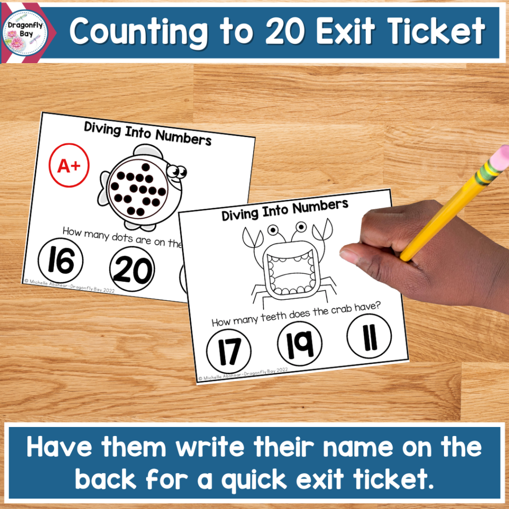 Diving Into Numbers 0-20 Counting Items and Subitizing Dots Center ...