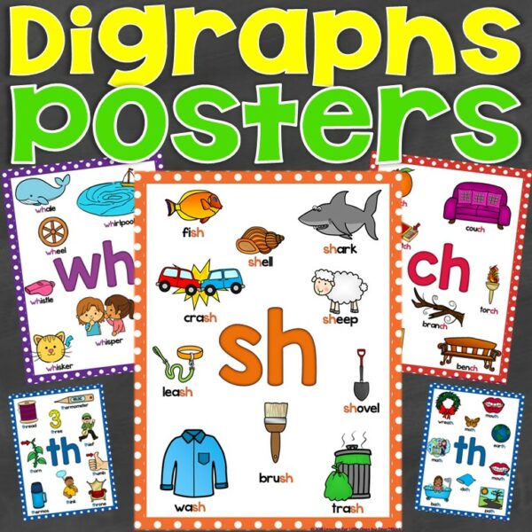 Digraph Posters (Beginning and Ending) for sh, th, ch, wh, ck | Made By ...