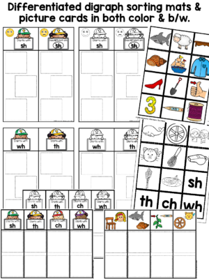 Beginning Digraphs sh th ch wh Sorts Sorting Activities Mazes & Hunts ...