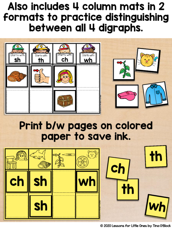 Beginning Digraphs sh th ch wh Sorts Sorting Activities Mazes & Hunts ...