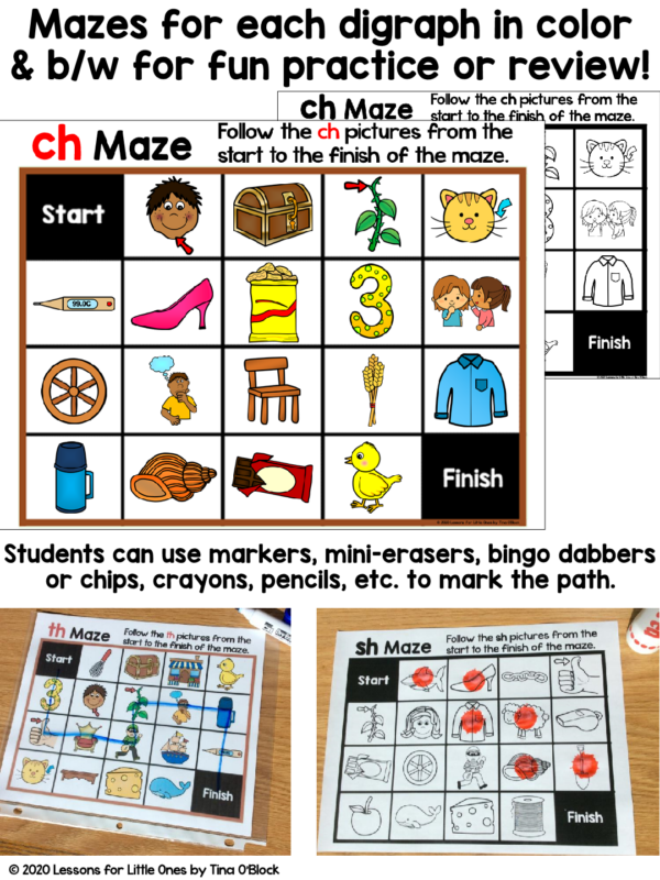 Beginning Digraphs sh th ch wh Sorts Sorting Activities Mazes & Hunts ...
