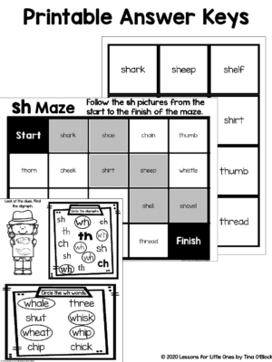 Beginning Digraphs sh th ch wh Sorts Sorting Activities Mazes & Hunts ...