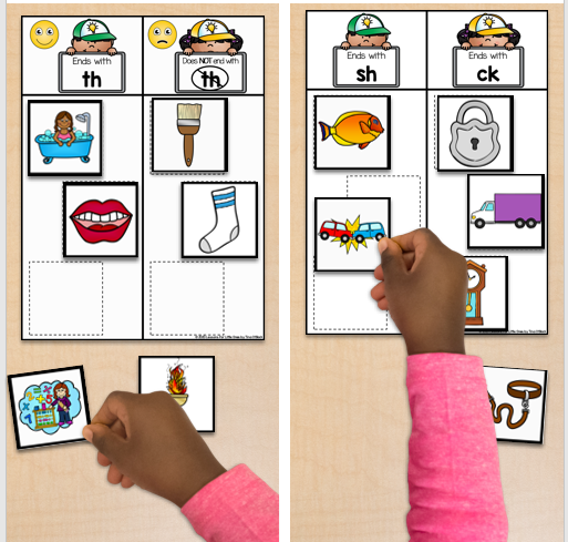 Ending Digraphs sh th ch ck Activities (Sorting Mazes Digraph Hunts ...