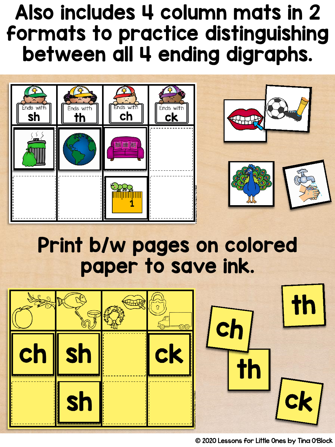 Ending Digraphs sh th ch ck Activities (Sorting Mazes Digraph Hunts ...