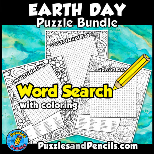 Earth Day Word Search Puzzle Activity Page BUNDLE | 15 Wordsearch ...