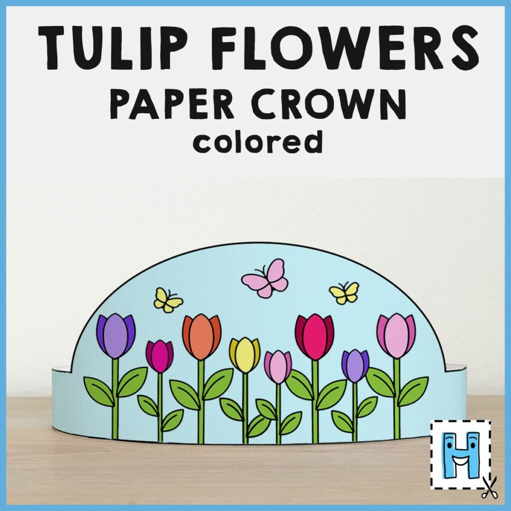 Tulip Flowers Paper Crown Headband Printable Easter Spring Craft ...