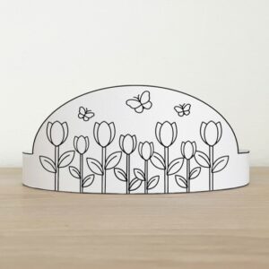 Tulip Flowers Paper Crowns Headband Printable Coloring Easter Spring ...