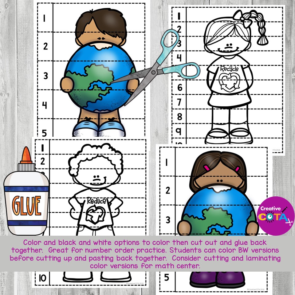 Earth Day Recycling Writing and Math Differentiated Worksheets and ...