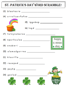 St. Patrick's Day Word SCRAMBLE | Made By Teachers