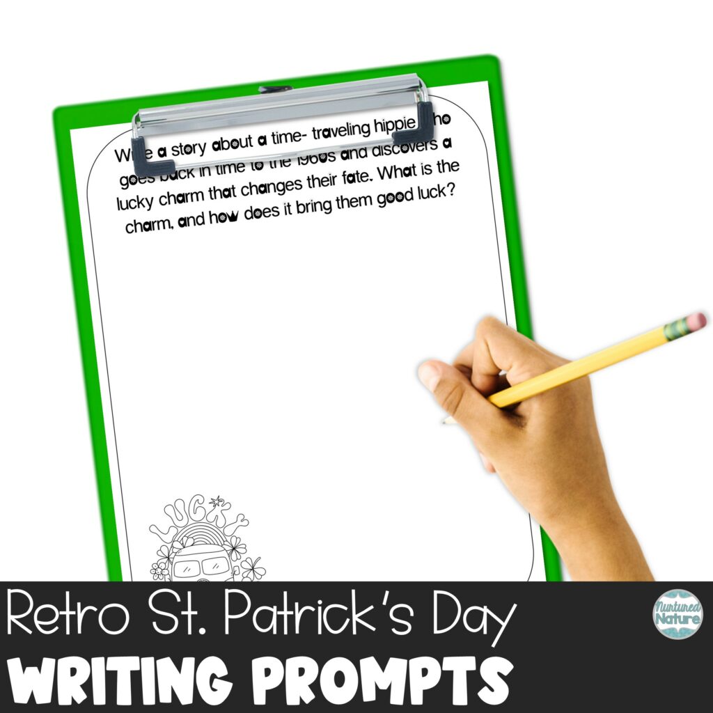 Editable St. Patrick’s Day Writing Prompts - Groovy Retro Theme - No ...