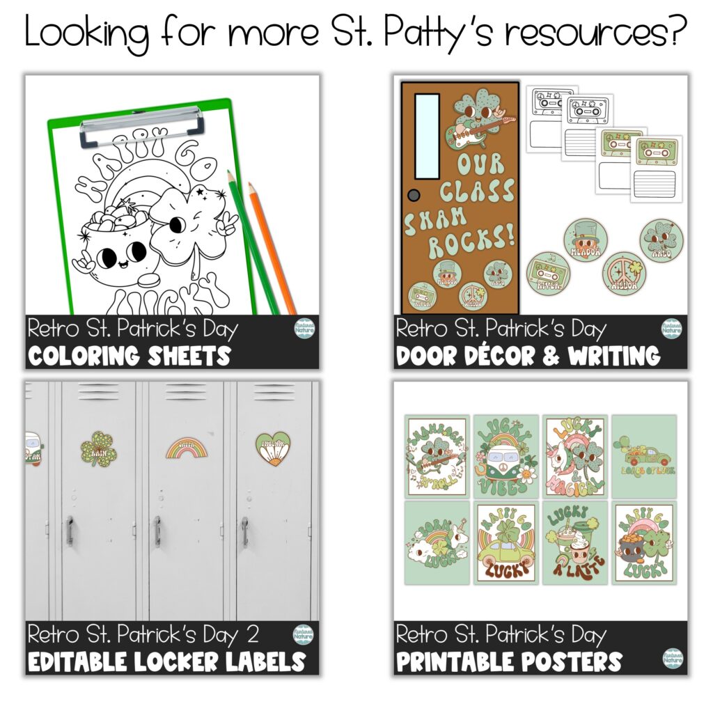 Editable St. Patrick’s Day Writing Prompts - Groovy Retro Theme - No ...