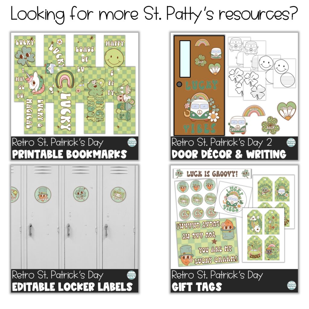 Editable St. Patrick’s Day Writing Prompts - Groovy Retro Theme - No ...