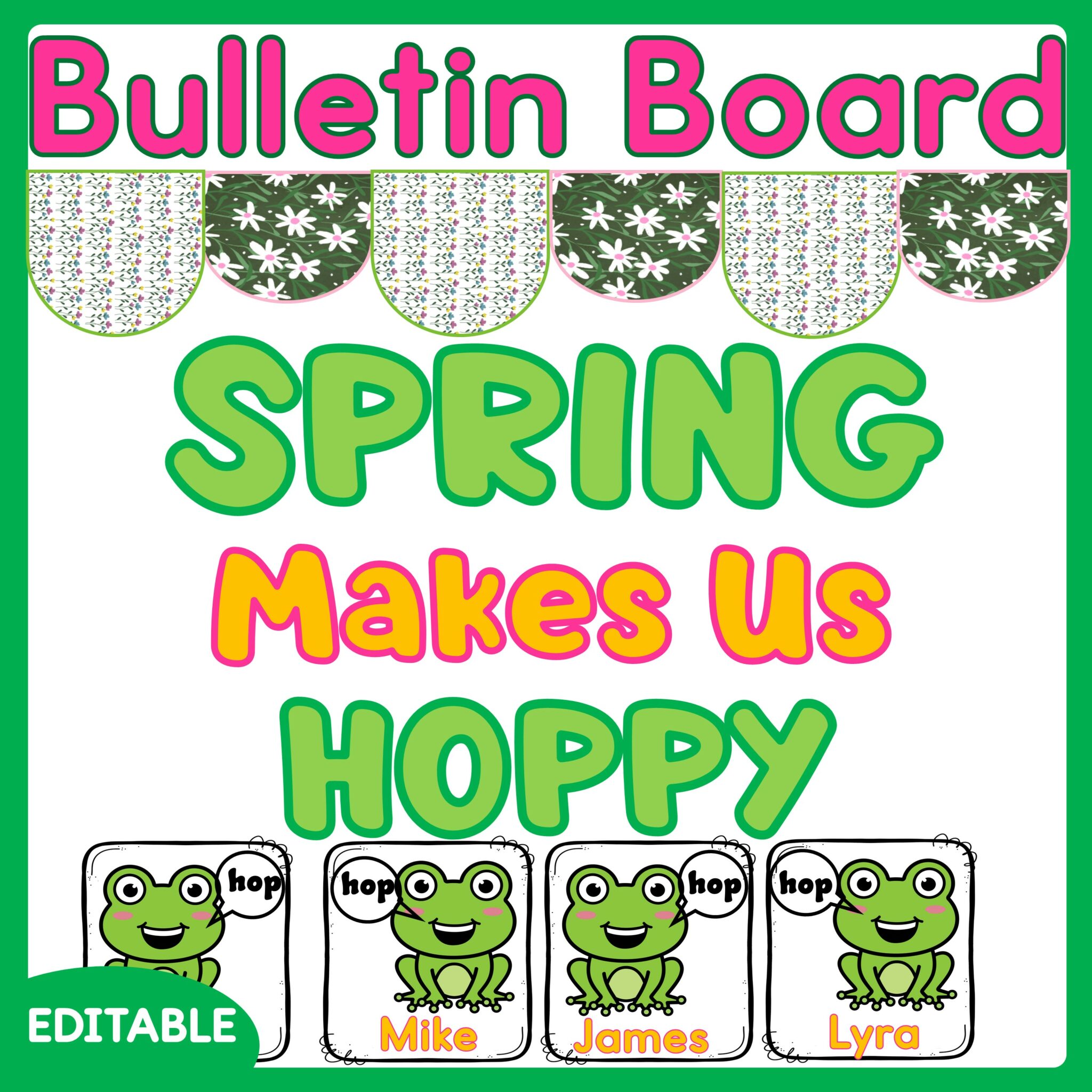 Spring Bulletin Board Décor | Spring Makes Us Hoppy & Hello Spring ...